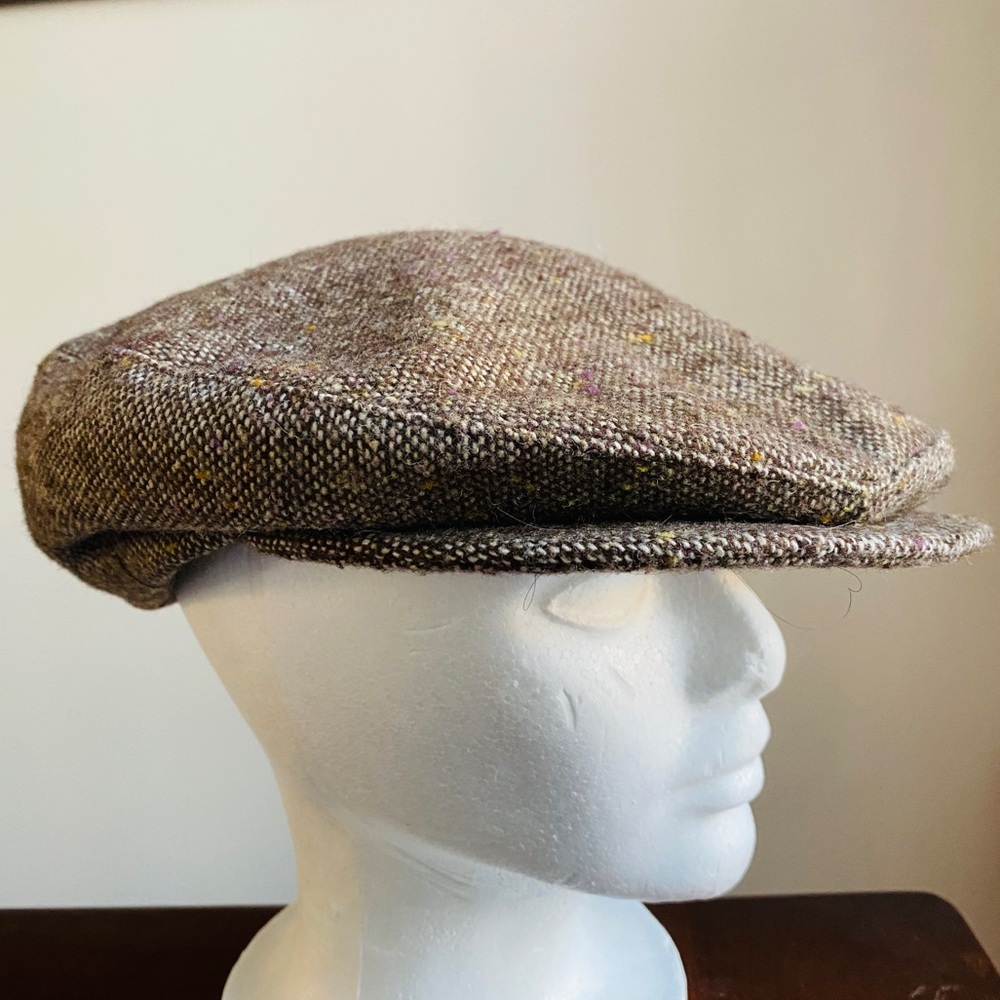 Vintage Tweed Brown Paperboy Newsboy Cap Driving Cap … - Gem